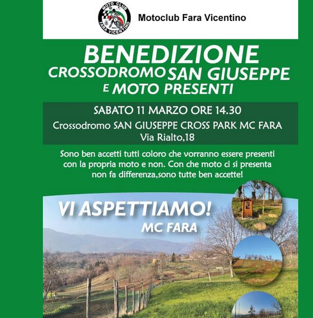 A Fara Vicentino sabato c'è Crossodromo San Giuseppe - AltoVicentinOnline