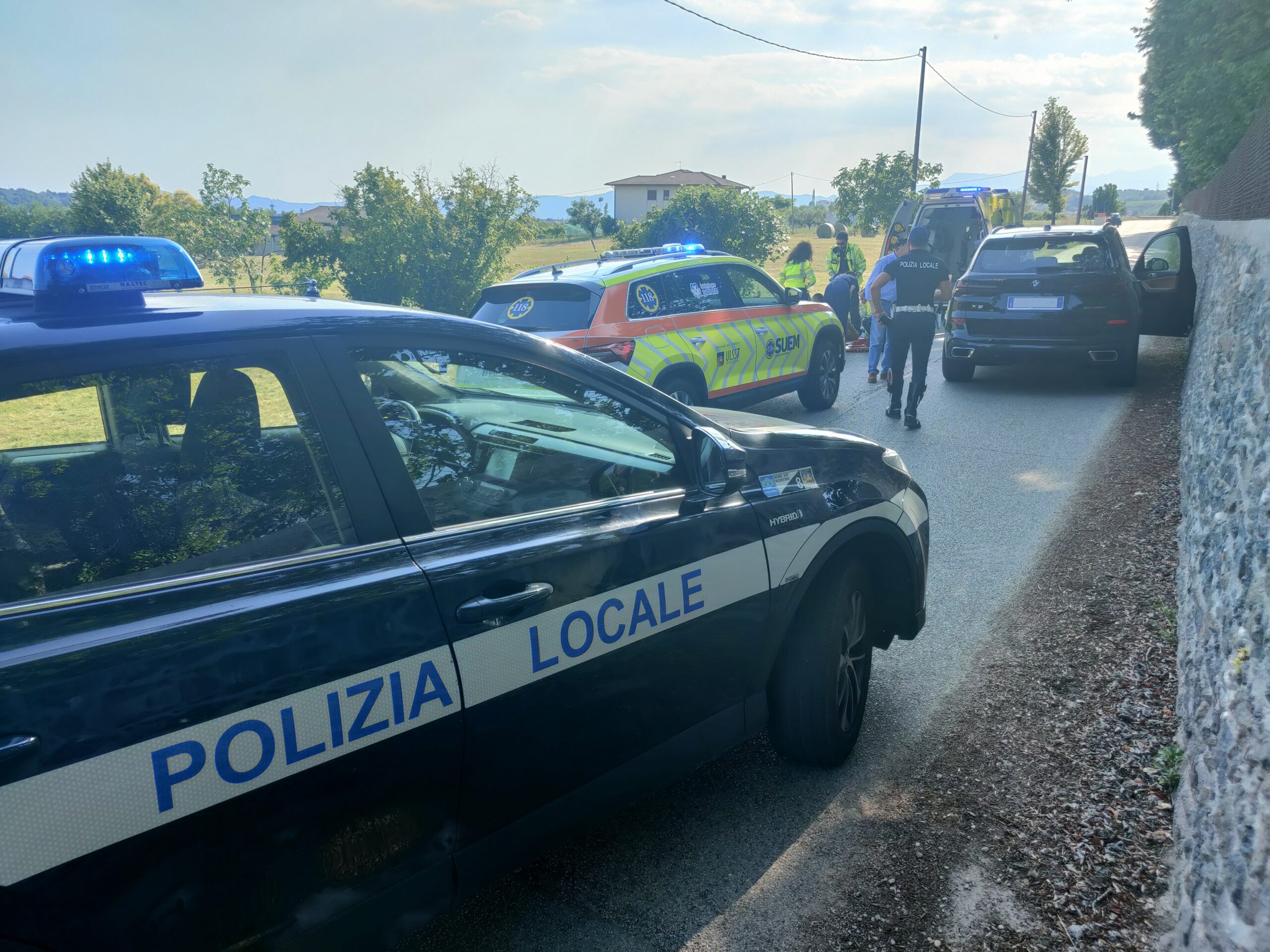 Fara Vicentino. 78enne in moto si scontra con un’auto, trasportato in ...